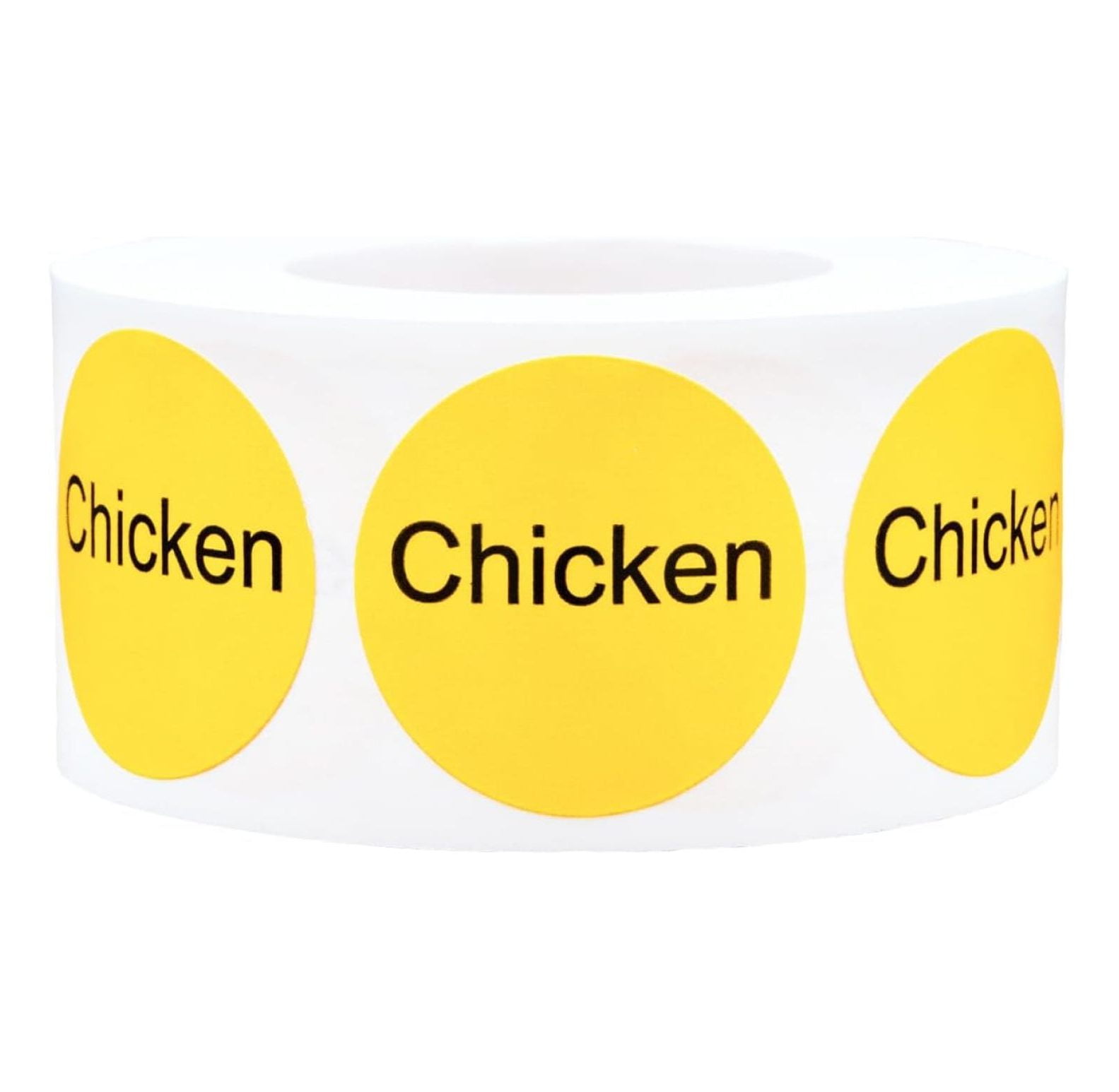 Yellow with Black Chicken Circle Dot Adhesive Stickers, 1 Inch Round ...