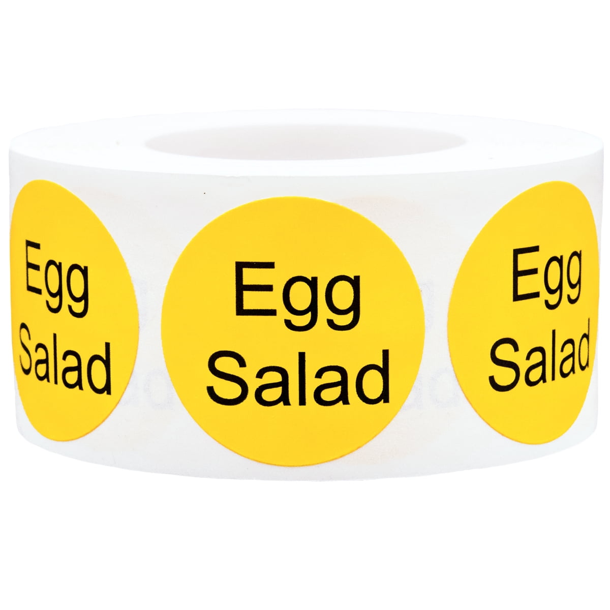 Yellow with Black Egg Salad Circle Dot Adhesive Stickers, 1 Inch Round ...