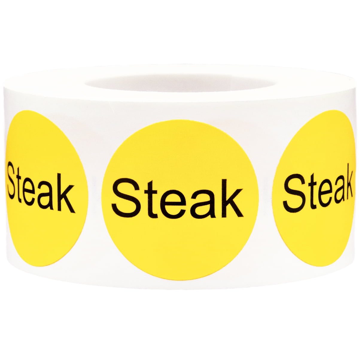 Yellow with Black Steak Circle Dot Adhesive Stickers, 1 Inch Round ...