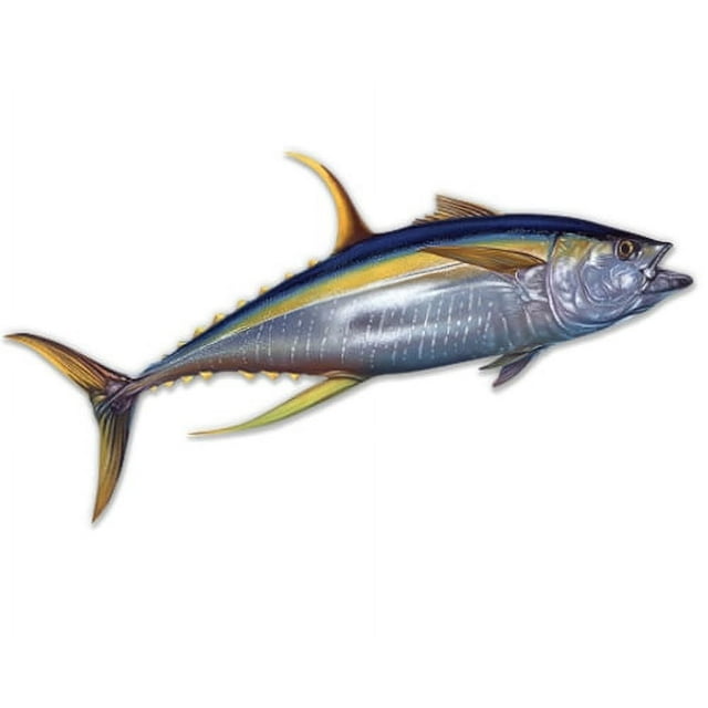 Yellowfin Tuna - 5" Vinyl Sticker - For Car Laptop I-Pad - Waterproof ...
