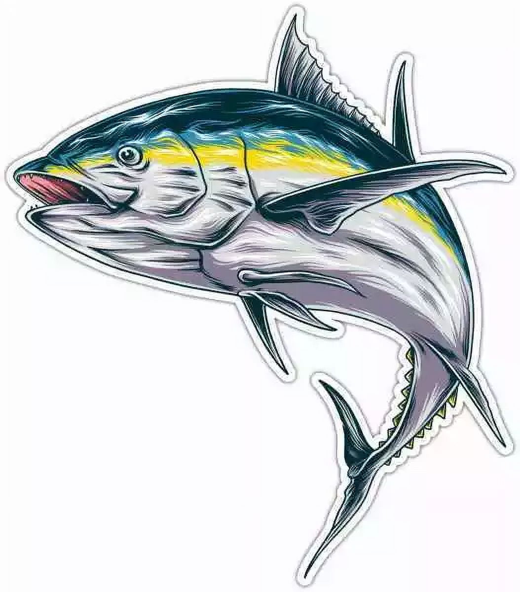 Yellowfin Tuna Fishing Fisherman Fish Hook Car Stickerphone Decal Water ...