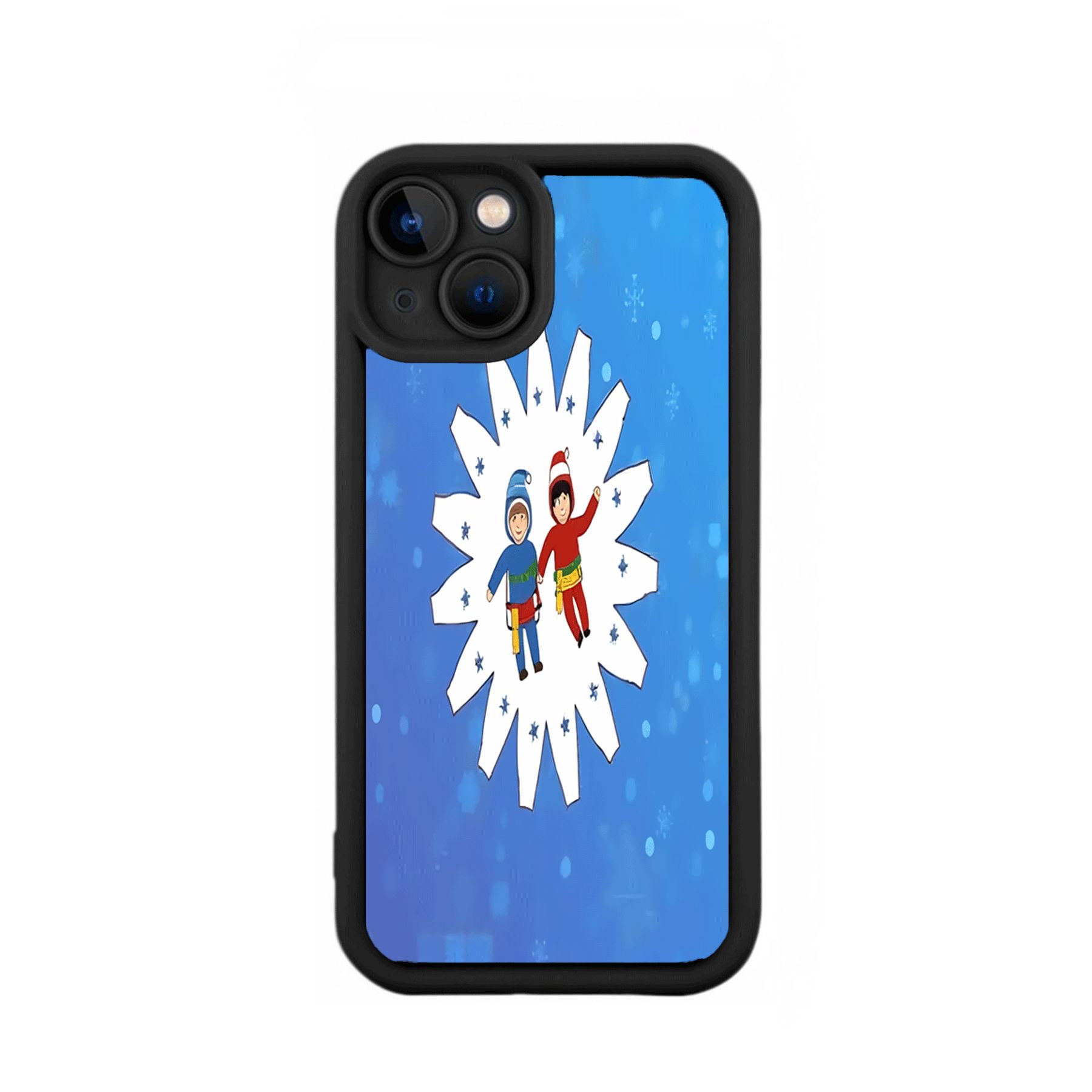 Yellowing Resistant Lightweight iPhone 15 Case - Blue Snowflake Design ...