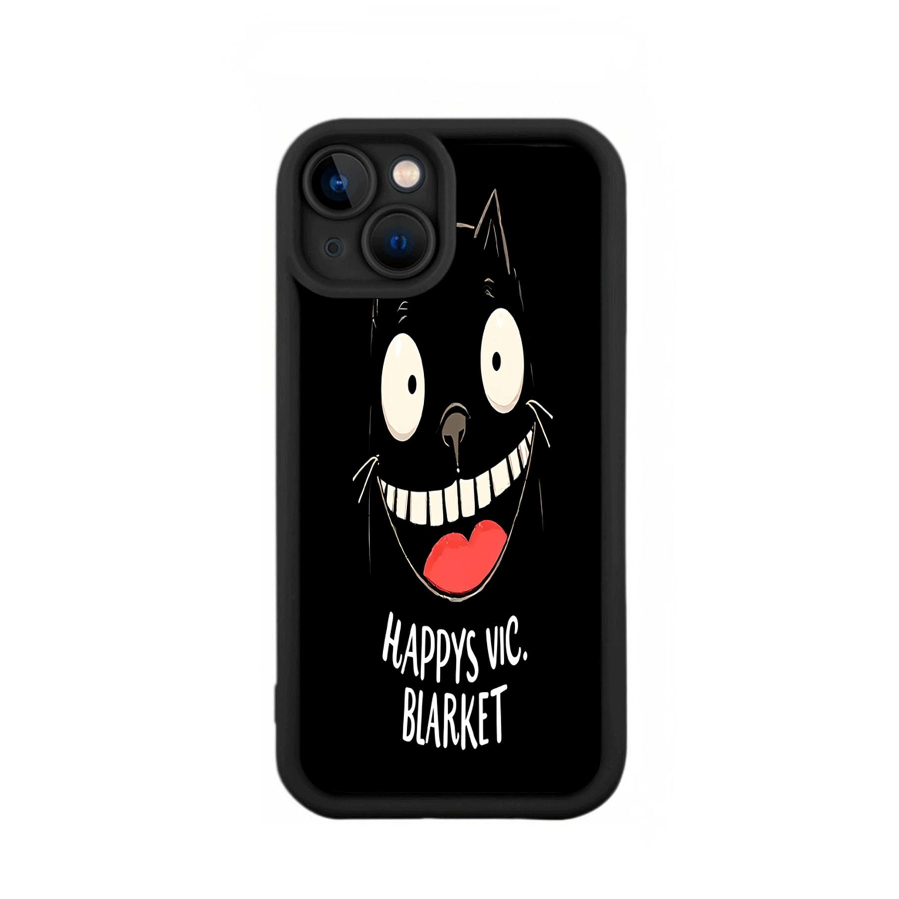 Yellowing Resistant Lightweight iPhone 15 Case - Cartoon Black Cat ...
