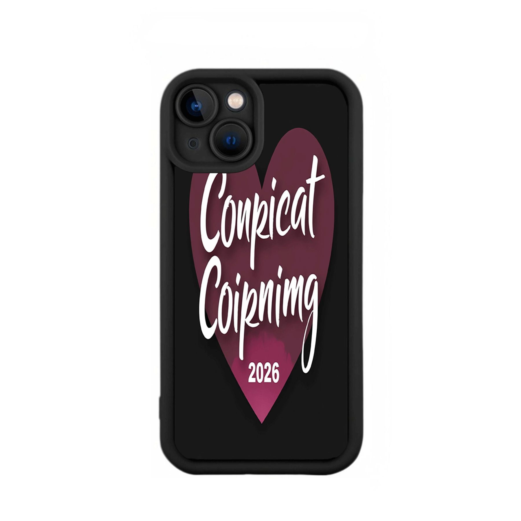 Yellowing Resistant Lightweight iPhone 15 Case - Maroon Heart Design ...