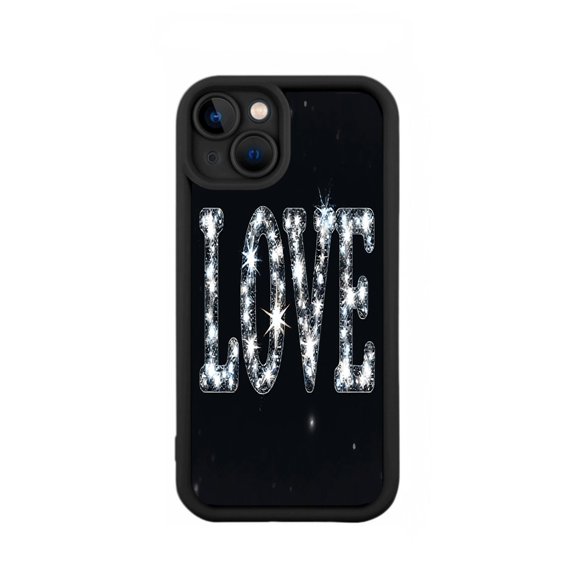 Yellowing Resistant Lightweight iPhone 15 Case - Sparkling ' LOVE ...