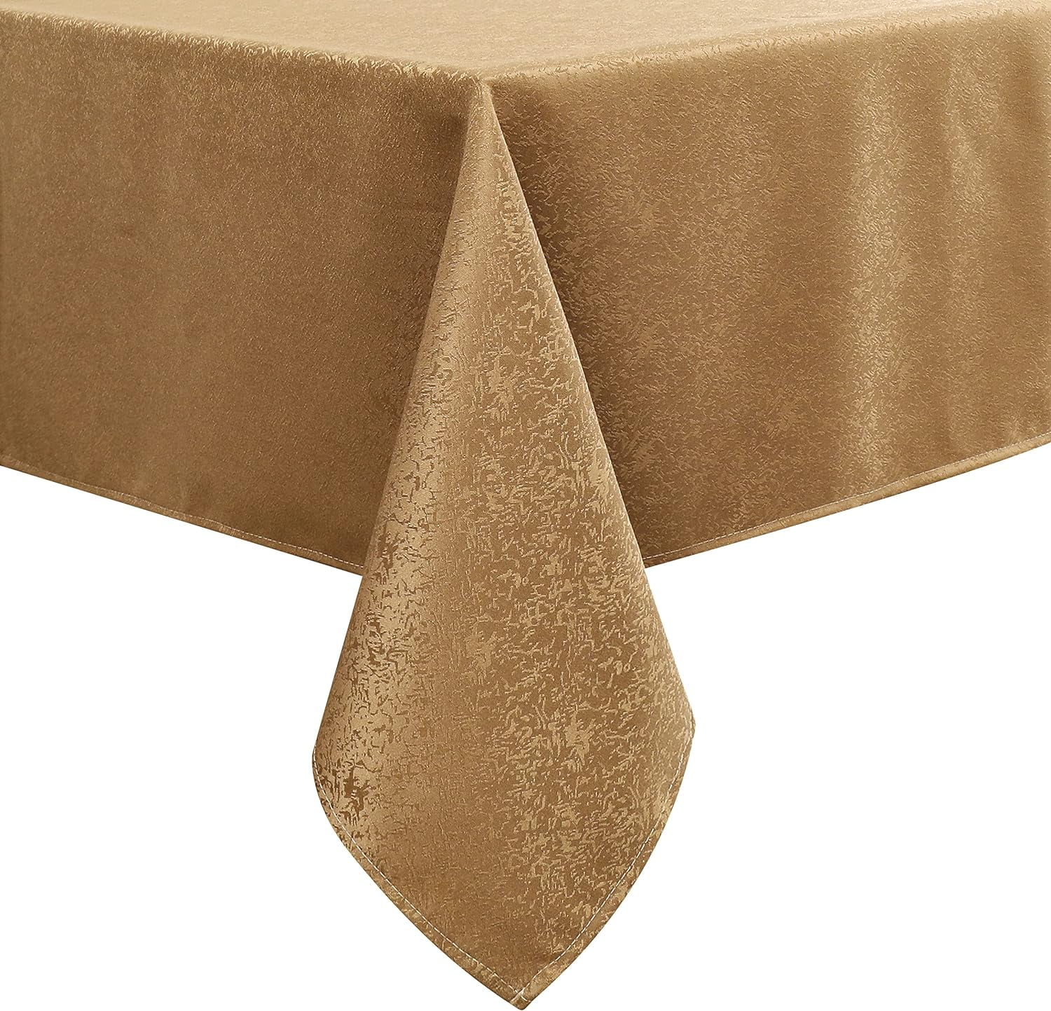 Yellowish Brown Jacquard Rectangle Tablecloth Exquisite Grain Design ...