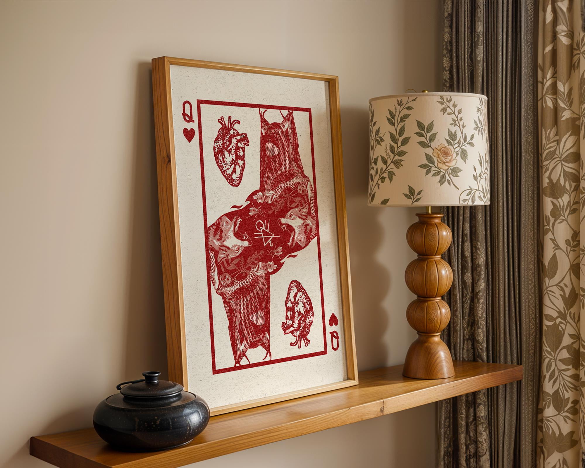 Yellowjackets Antler Queen | Queen of Hearts Playing Card Decor ...