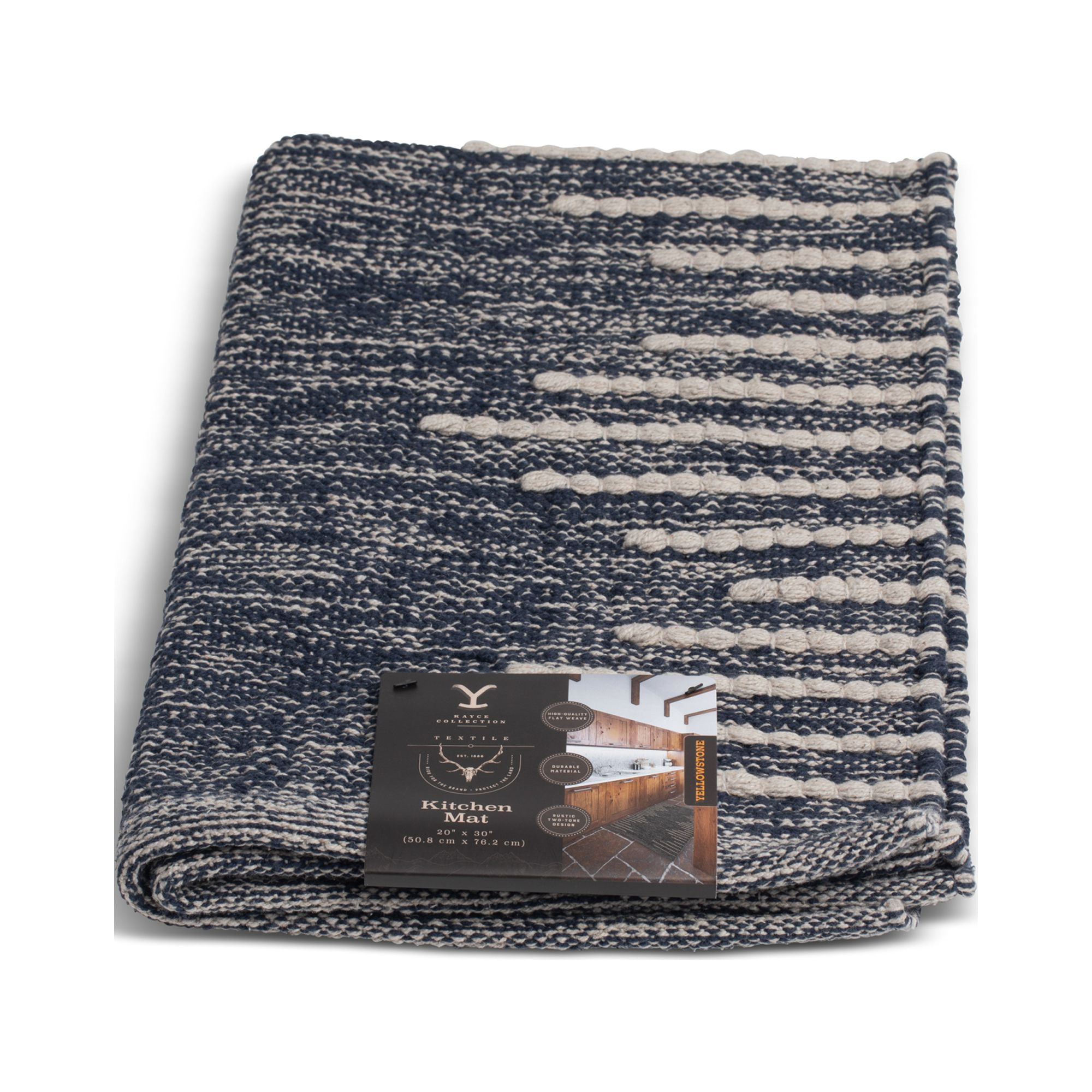 Yellowstone 20" x 30" Rustic Two-Tone Kitchen Mat, Kayce Collection ...