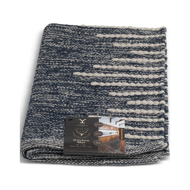 Yellowstone 20" x 30" Rustic Two-Tone Kitchen Mat, Kayce Collection ...