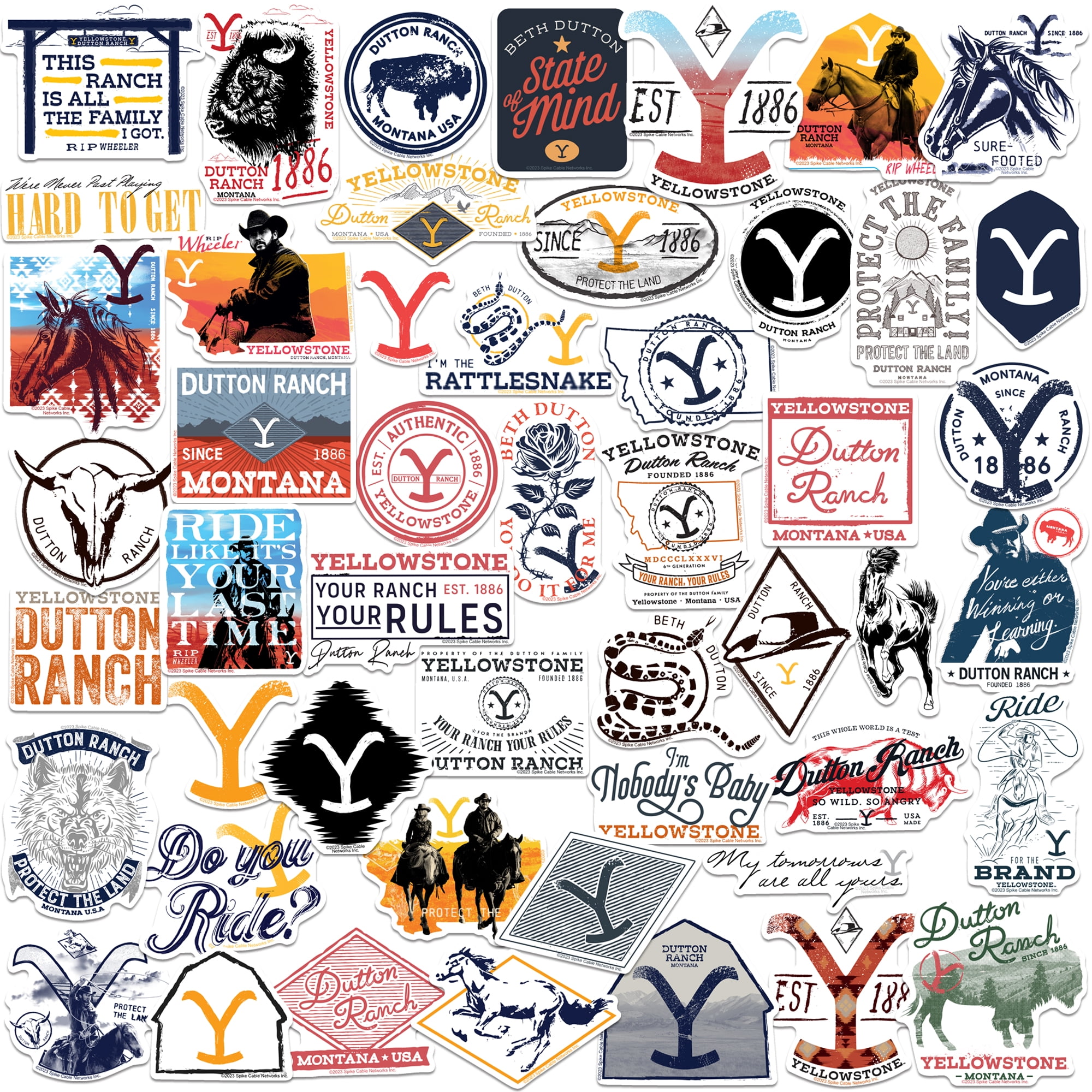 Yellowstone 2nd Variety 50ct Vinyl Large Deluxe Stickers Variety Pack ...