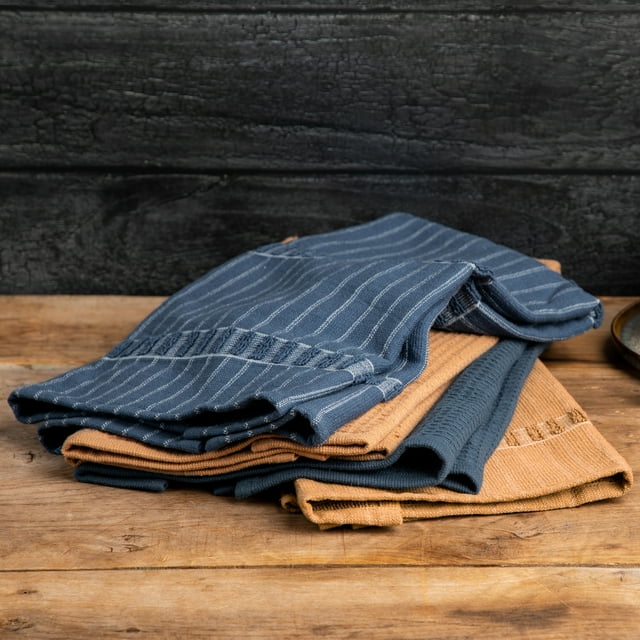 Yellowstone 4-Piece Cotton Navy Kitchen Towel Set, Kayce Collection ...