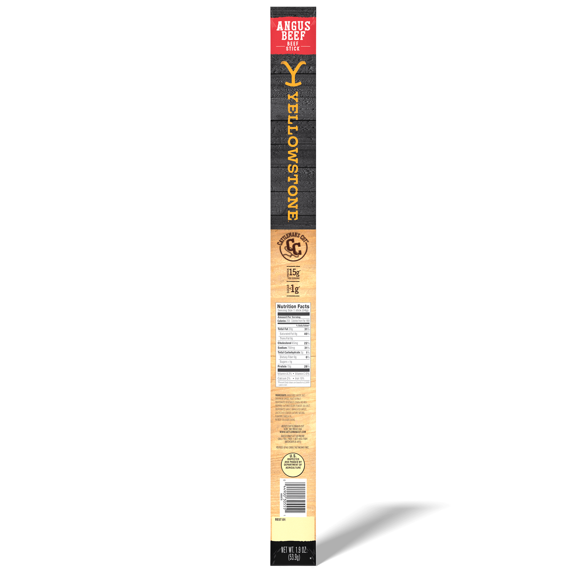 Yellowstone Angus Beef Stick, 1.9oz Plastic Pouch - Walmart.com
