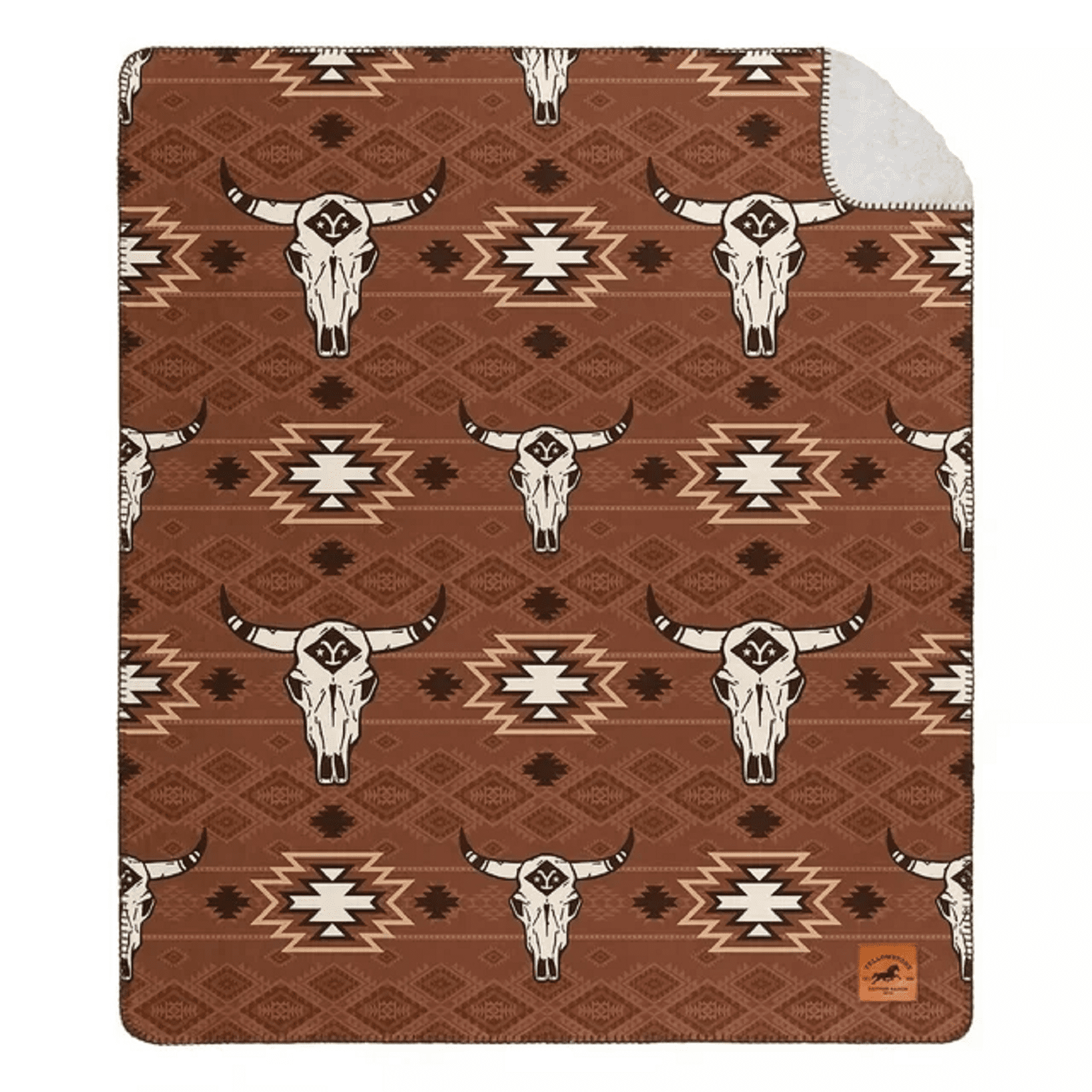 Yellowstone Authentic Merch Silk Touch Reversible Sherpa Throw, 60" x ...