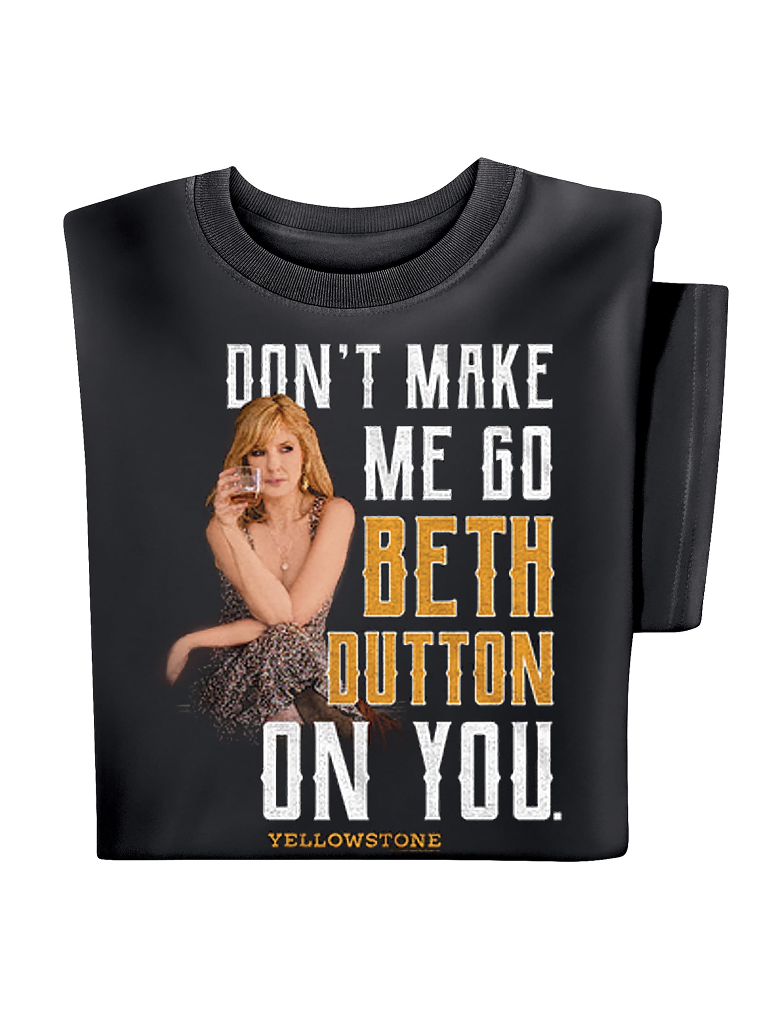 Yellowstone Beth Drinking Photo Black T-Shirt - Walmart.com