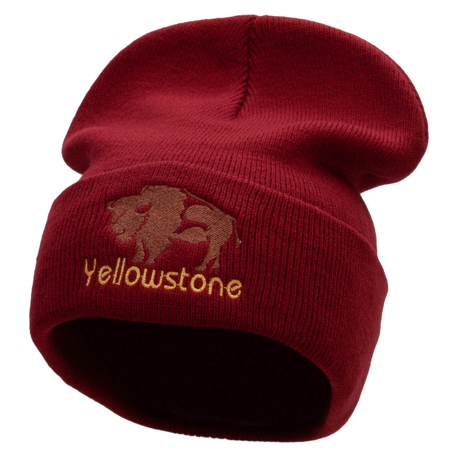 Yellowstone Big Buffalo Embroidered 12 Inch Long Knitted Beanie ...