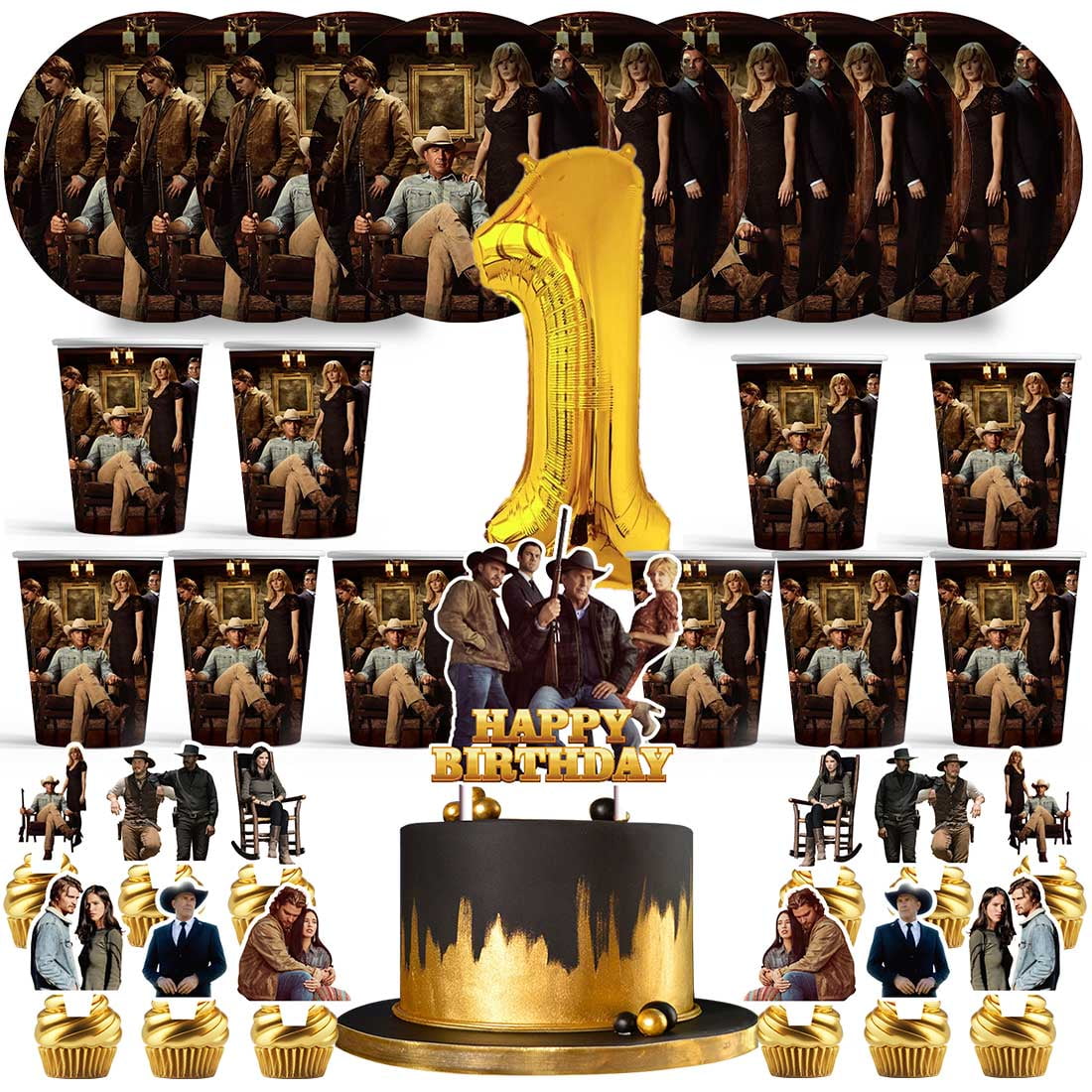 Yellowstone Birthday 1st Cups Party Supplies Plates Fans Decorations ...