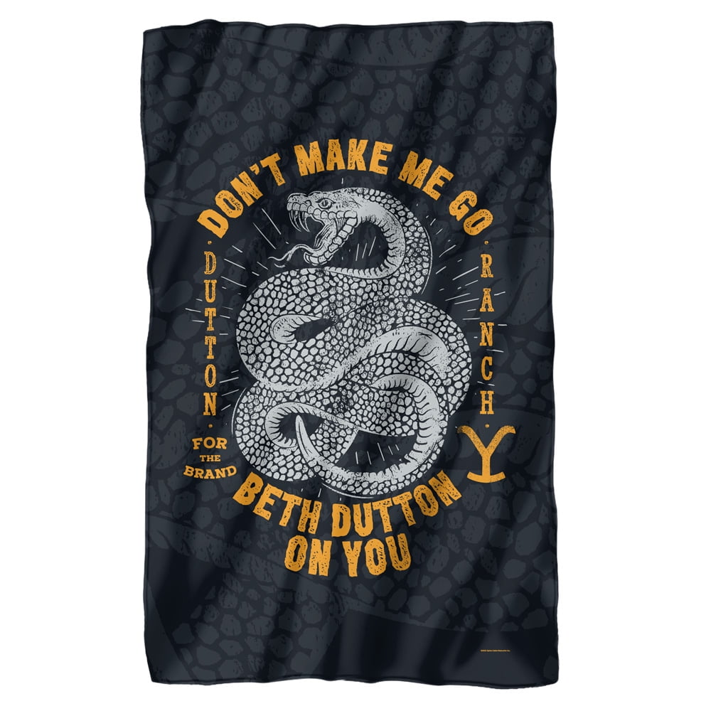 Yellowstone USA Throw Blanket, 36"x58" Beth Dutton Snake Fleece ...