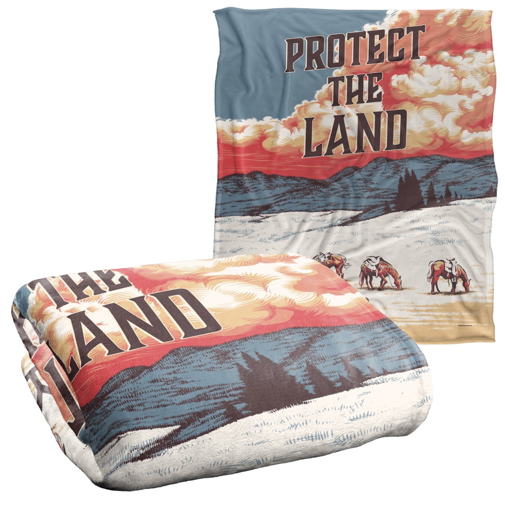 Yellowstone Blanket, 50"x60" Yellowstone Protect The Land Silky Touch ...