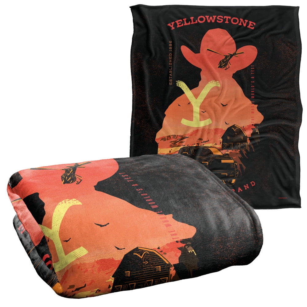 Yellowstone 50"x60" Ultra Silky Touch Fleece Throw Blanket, Super Soft ...