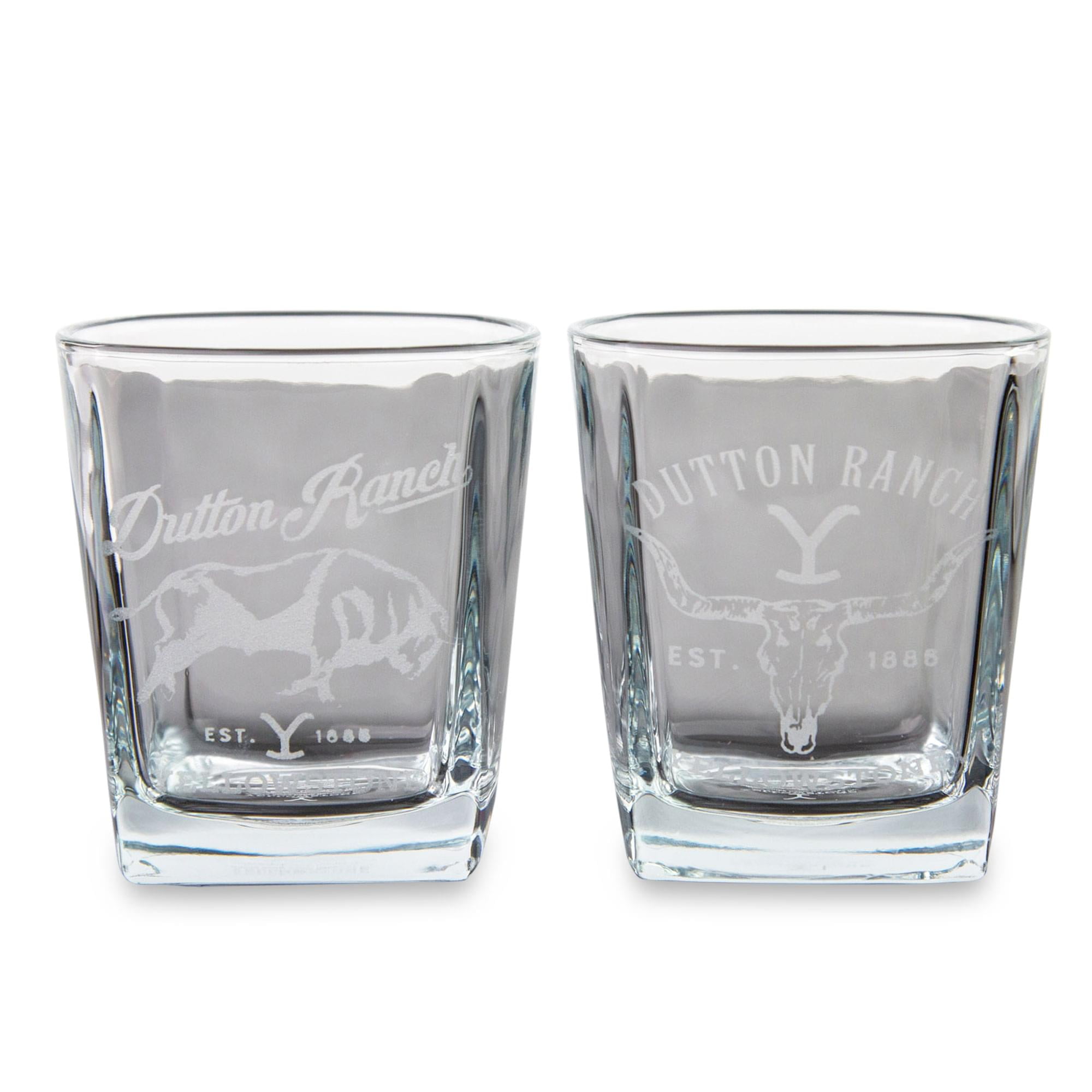 Silver Buffalo Yellowstone Dutton Ranch 9-Ounce Mini Rocks Glasses, Set ...