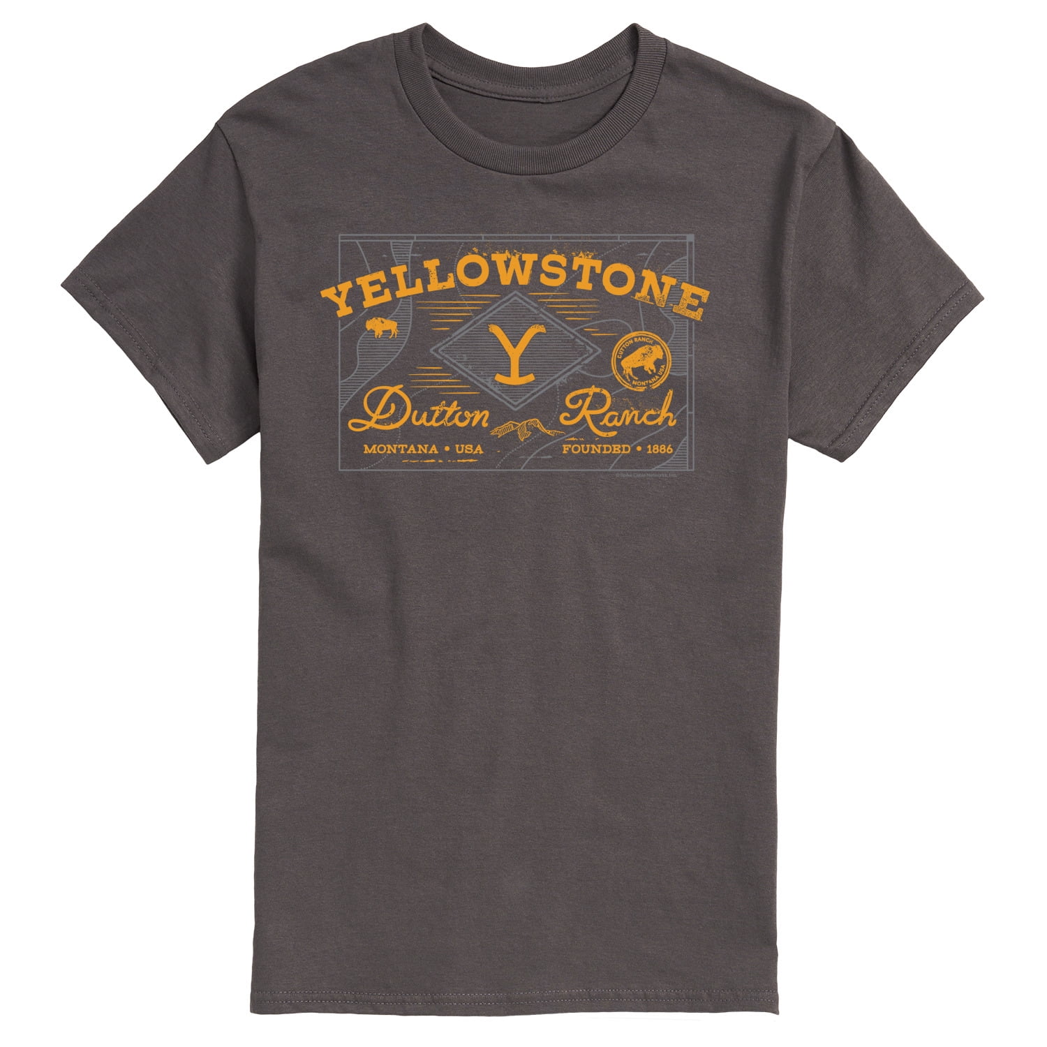 Yellowstone - Dutton Ranch Badge - Men's Short Sleeve Graphic T-Shirt ...