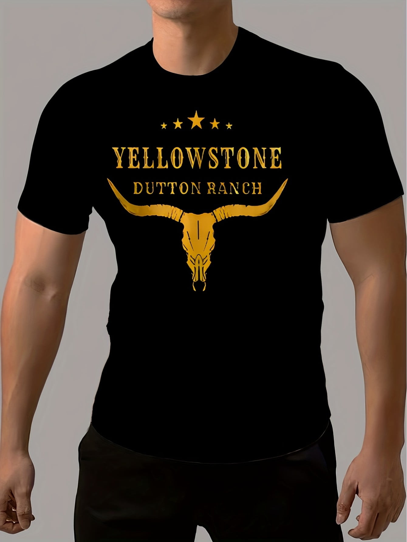 Yellowstone Dutton Ranch Graphic Tee - Casual Crew Neck Cotton T-Shirt ...