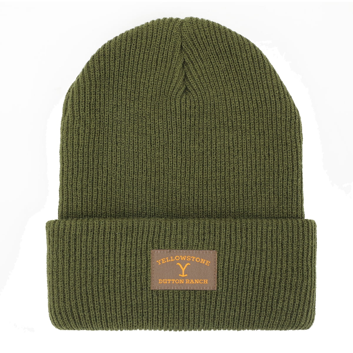 Bioworld Yellowstone Dutton Ranch Beanie, Hunter Green Ribbed Acrylic ...