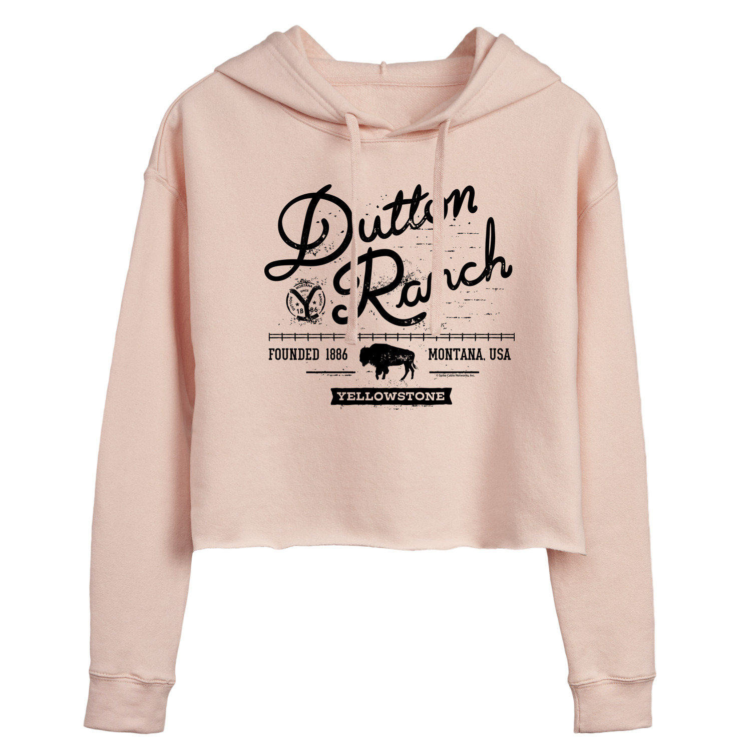 Yellowstone - Dutton Ranch Logo Scene - Juniors Cropped Pullover Hoodie ...