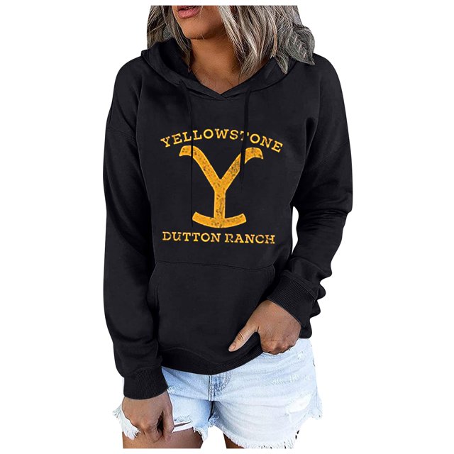 Yellowstone Dutton Ranch Pullover Hoodies Women's Yellowstone Printed ...