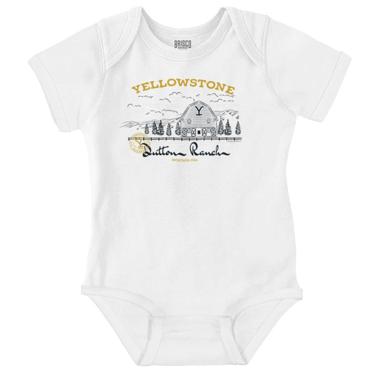 Yellowstone Dutton Ranch Y Barn Romper Boys or Girls Infant Baby Brisco ...