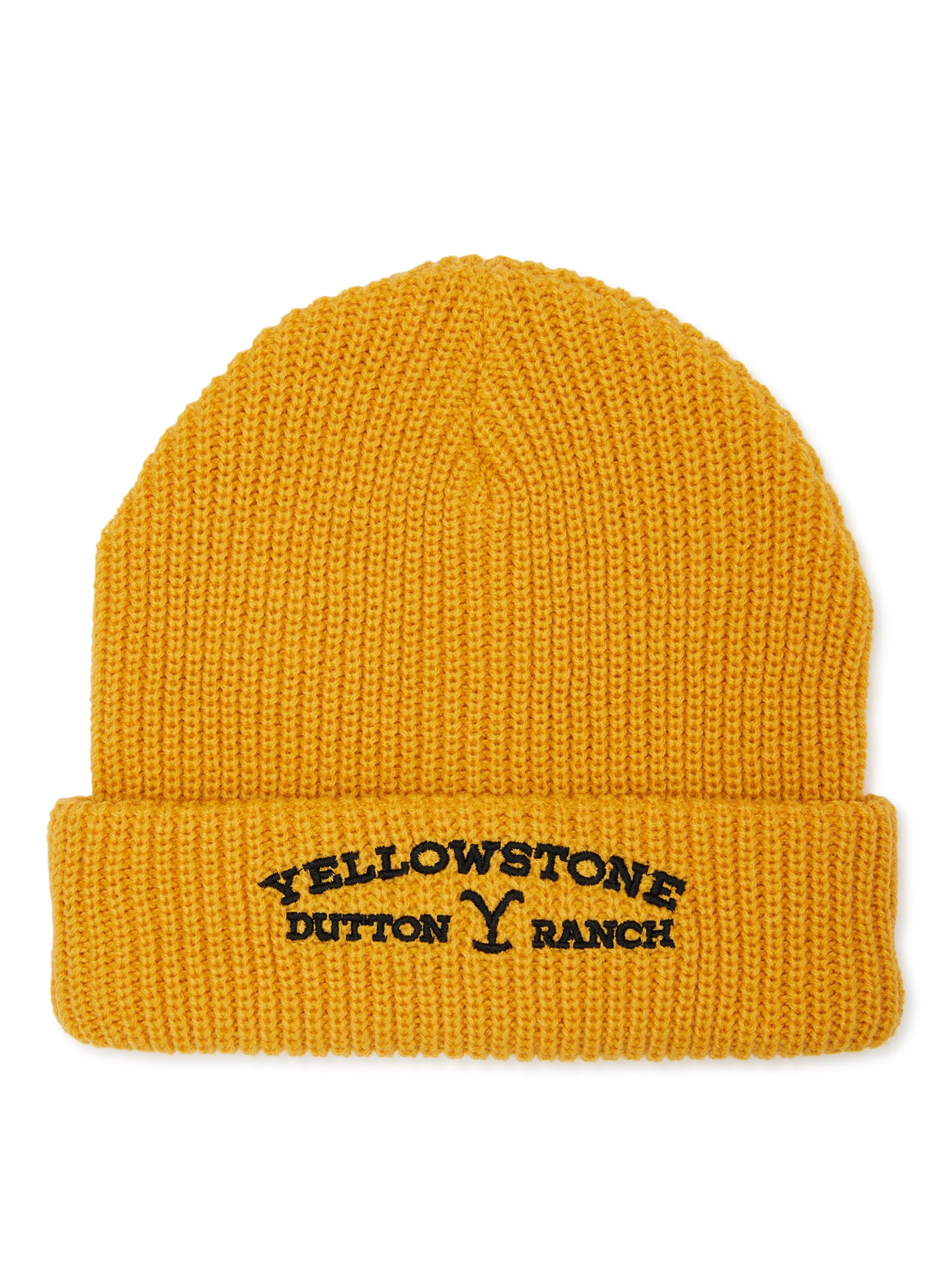 Yellowstone Embroidered Rib Knit Beanie Yellow - Walmart.com