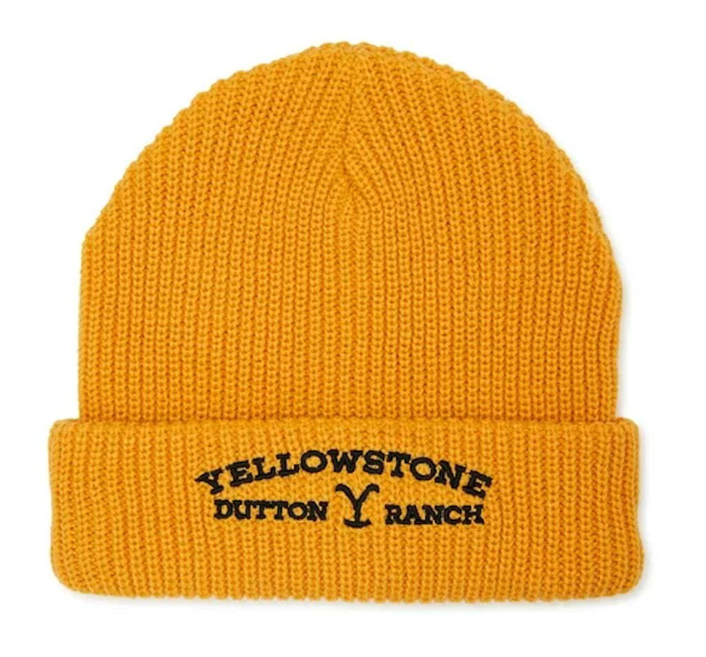 Yellowstone Embroidered Rib Knit Beanie Yellow - Walmart.com