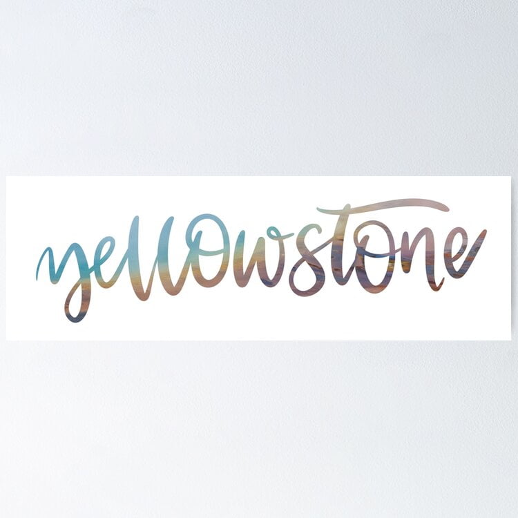 Yellowstone Grand Prismatic National Park Calligraphy UNFRAMED Poster ...