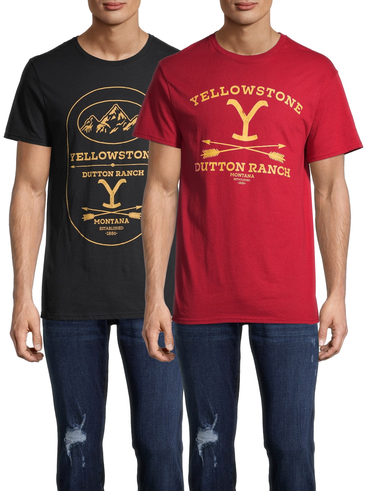 Yellowstone Men's & Big Men's Dutton Ranch & Arrows Short Sleeve ...