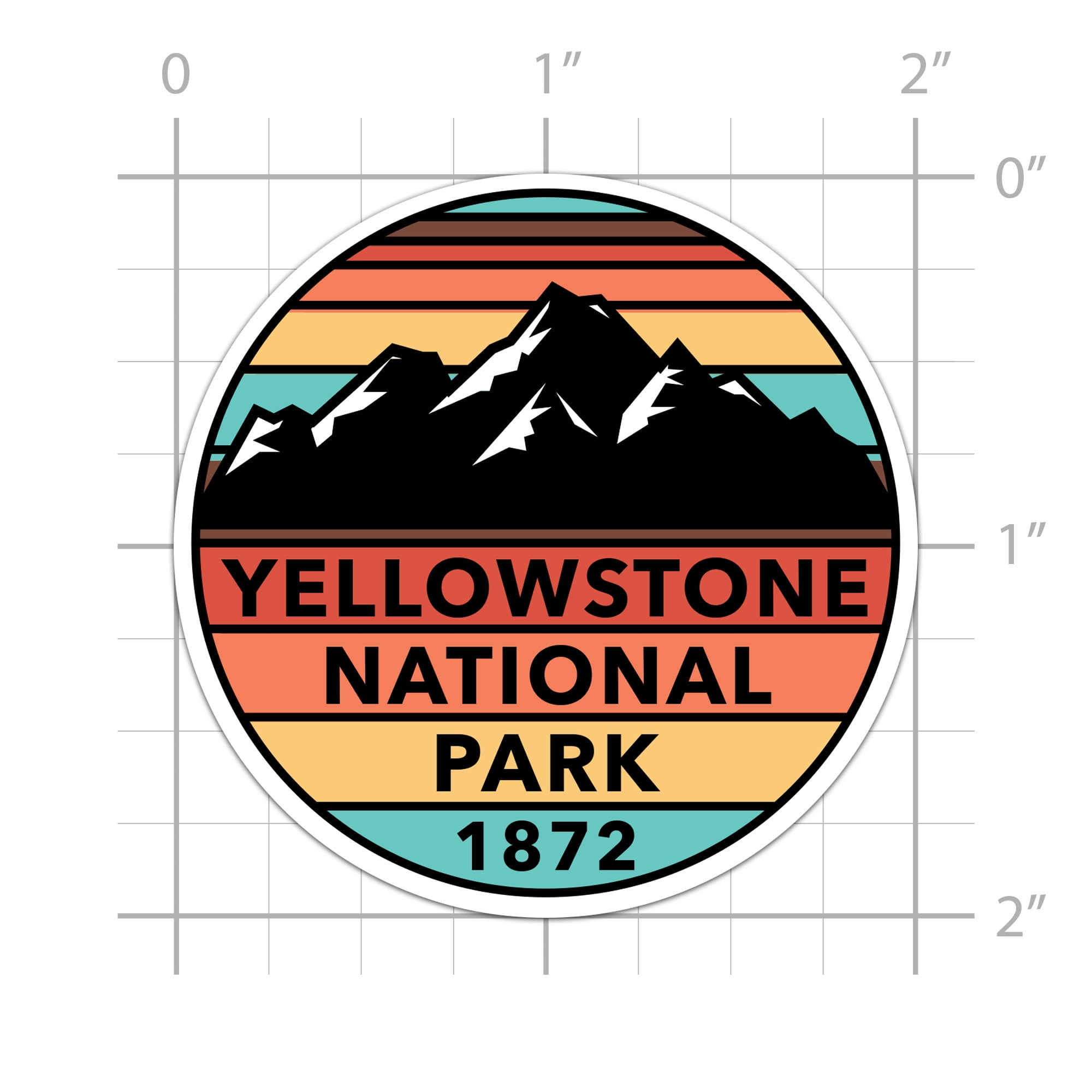 Yellowstone National Park 1872 Sticker for water bottle phone tumbler ...