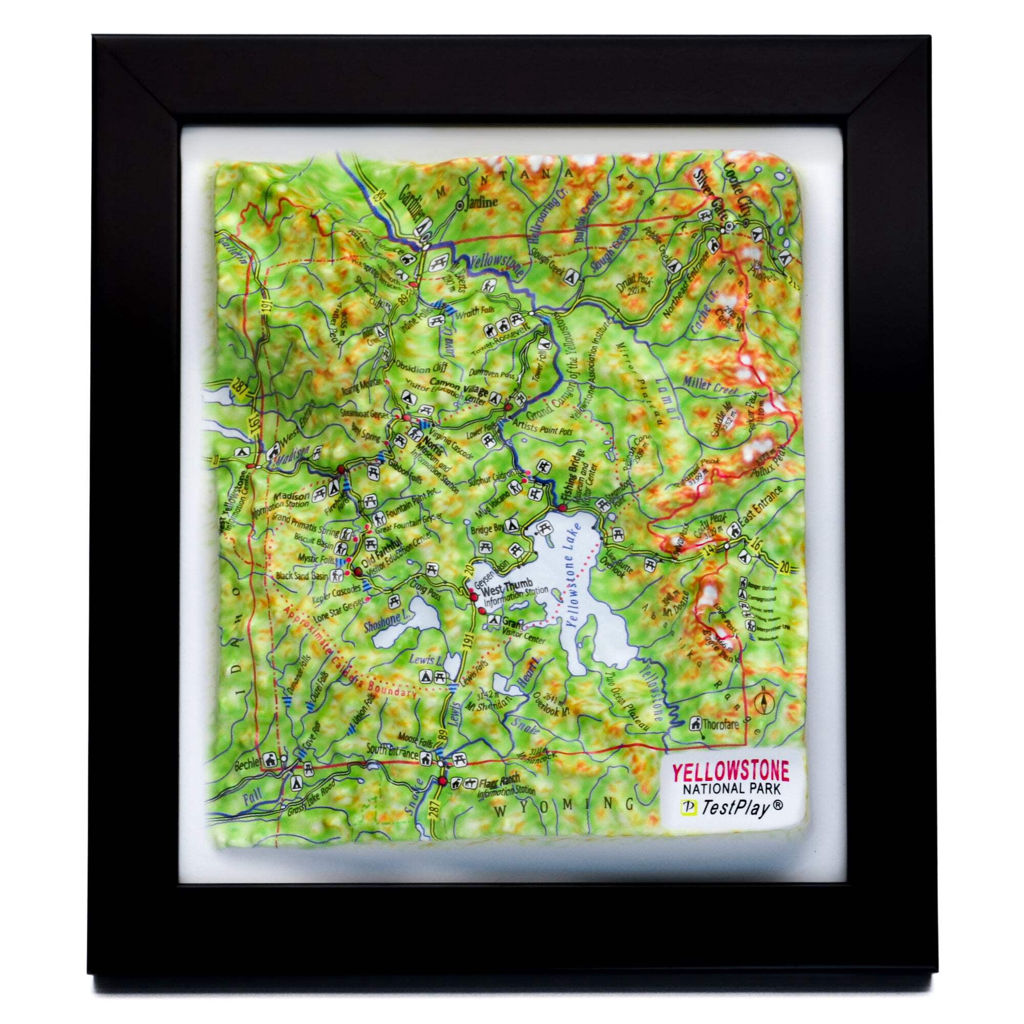 Yellowstone National Park 3D Raised Relief Map - Walmart.com