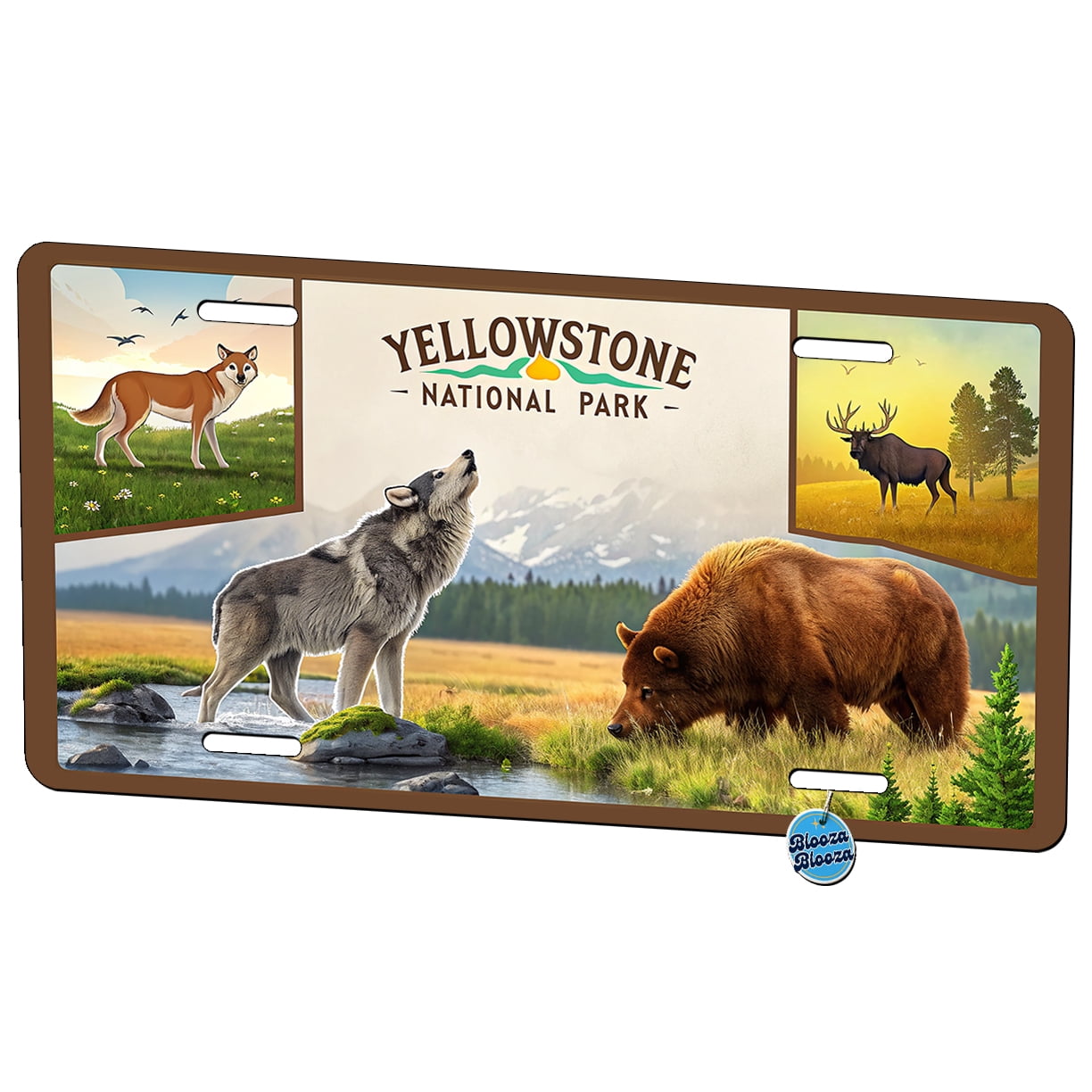 Yellowstone National Park Animals Metal Novelty License Plate - Walmart.com