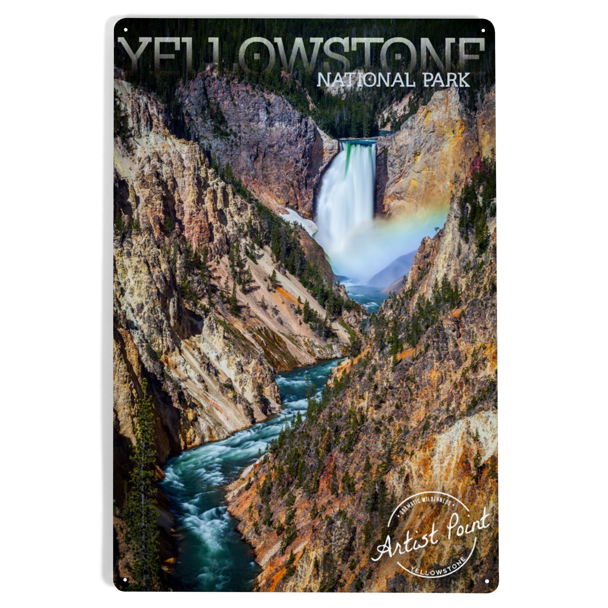 Yellowstone National Park, Artist Point, Rubber Stamp (12x18 Aluminum ...