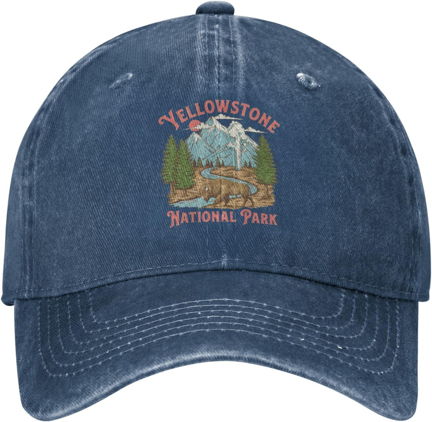 Yellowstone National Park Baseball Hat for Men 90s Washed Cotton ...