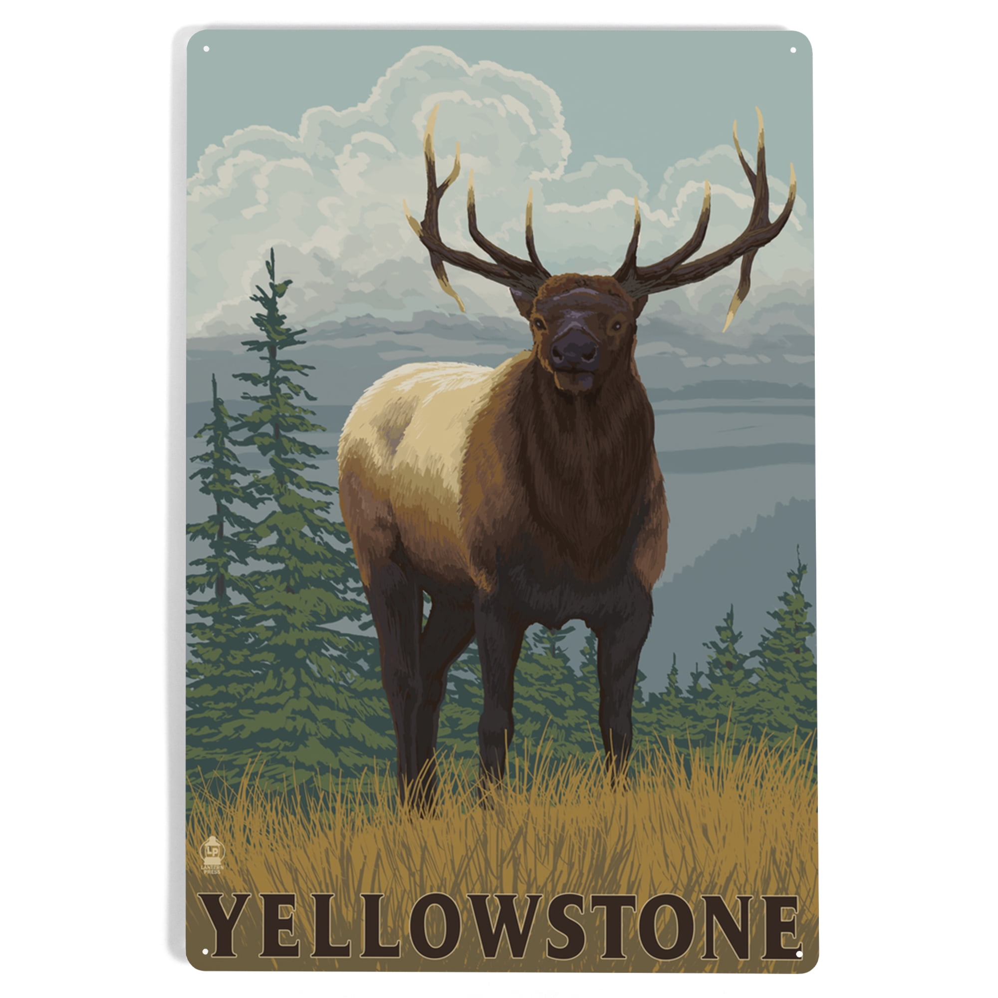 Yellowstone National Park, Elk (12x18 Aluminum Art, Indoor Outdoor ...