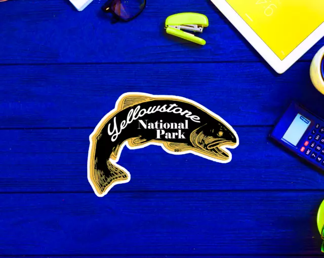 Yellowstone National Park Fish Wyoming Sticker Decal Phone Decal Water ...