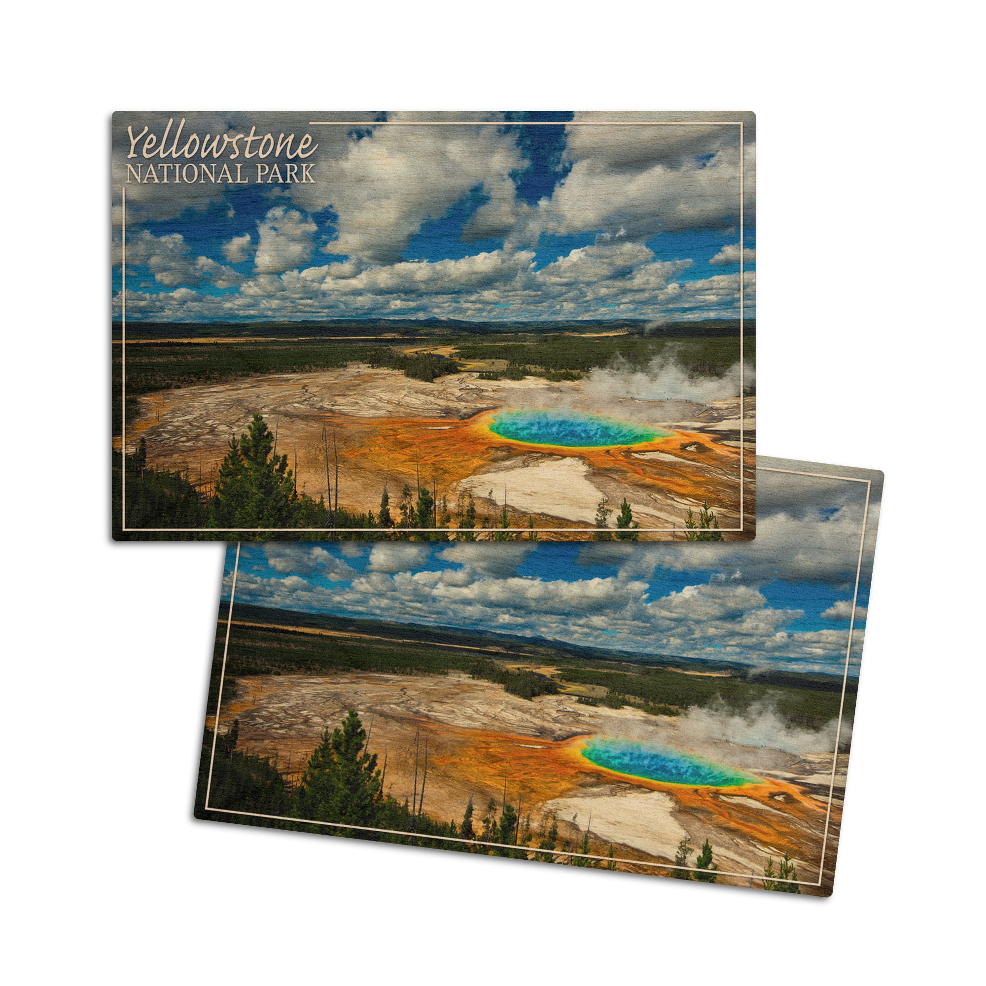 Yellowstone National Park, Grand Prismatic Pool (4x6 Birch Wood ...