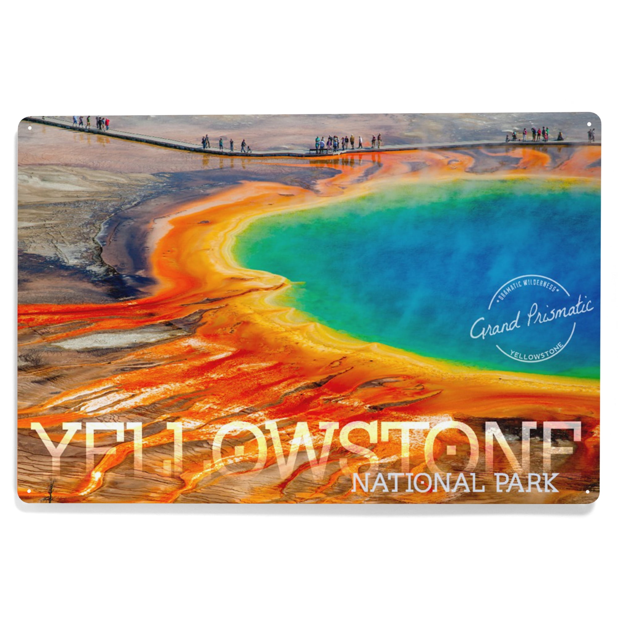 Yellowstone National Park, Grand Prismatic, Rubber Stamp (12x18 ...
