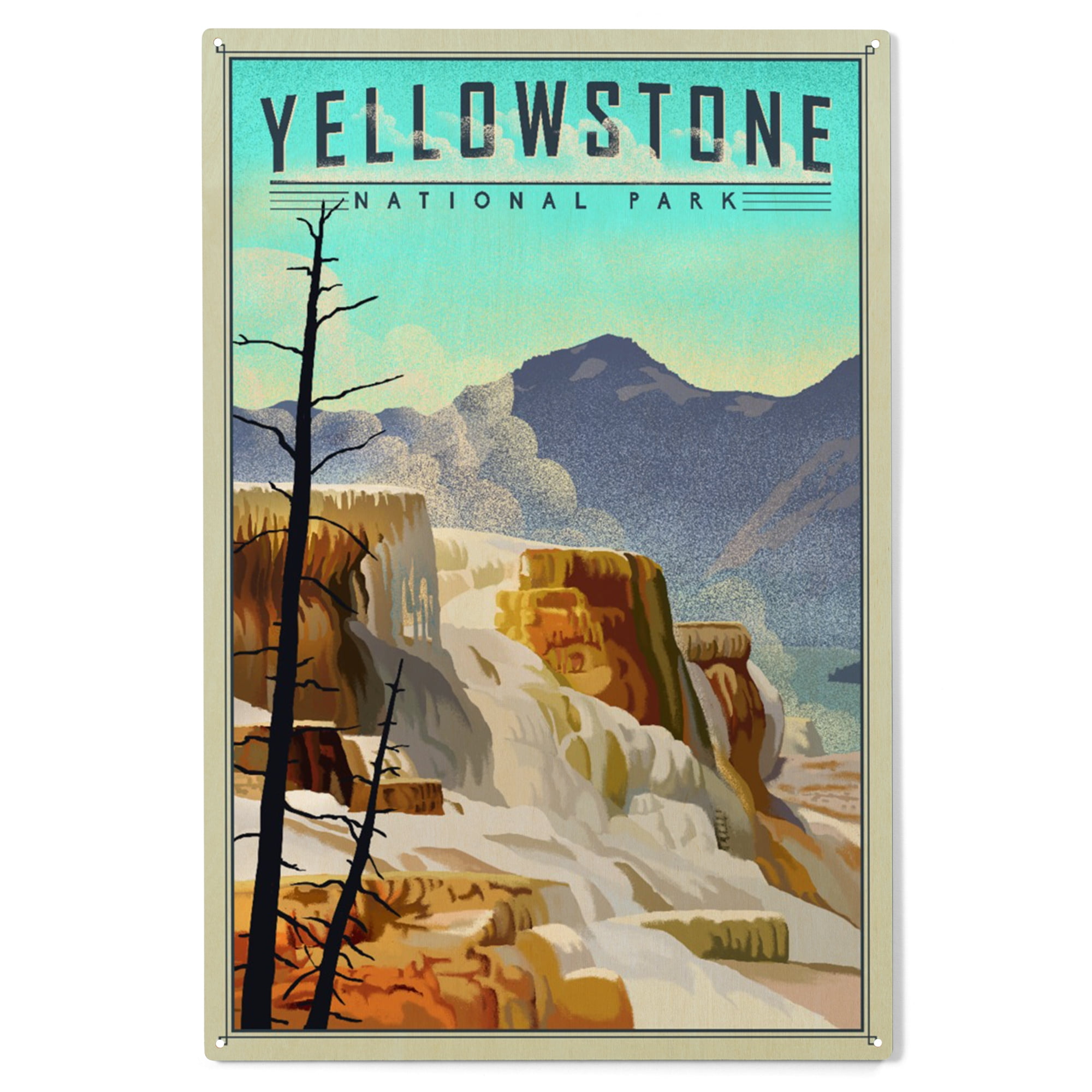Yellowstone National Park, Mammoth Hot Springs, Lithograph National ...