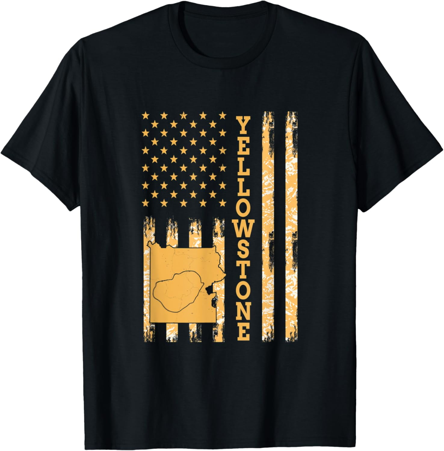 Yellowstone National Park Map America USA Flag T-Shirt - Walmart.com
