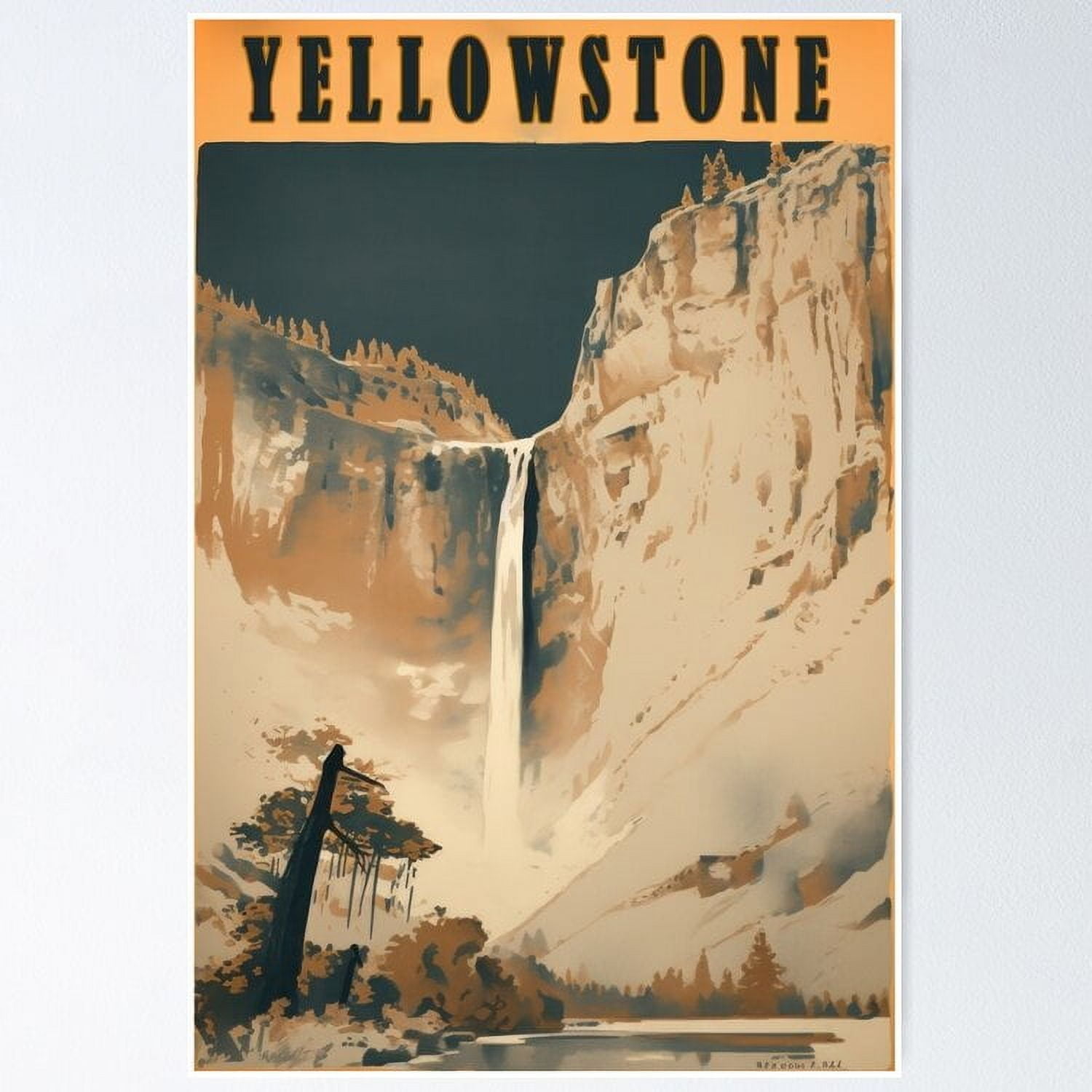 Yellowstone National Park Poster, 24x36 UNFRAMED - Walmart.com
