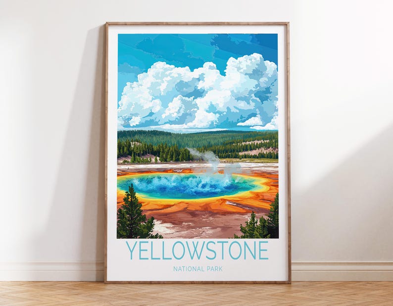 Yellowstone National Park Poster – Travel Wall Art, Park Print, City ...