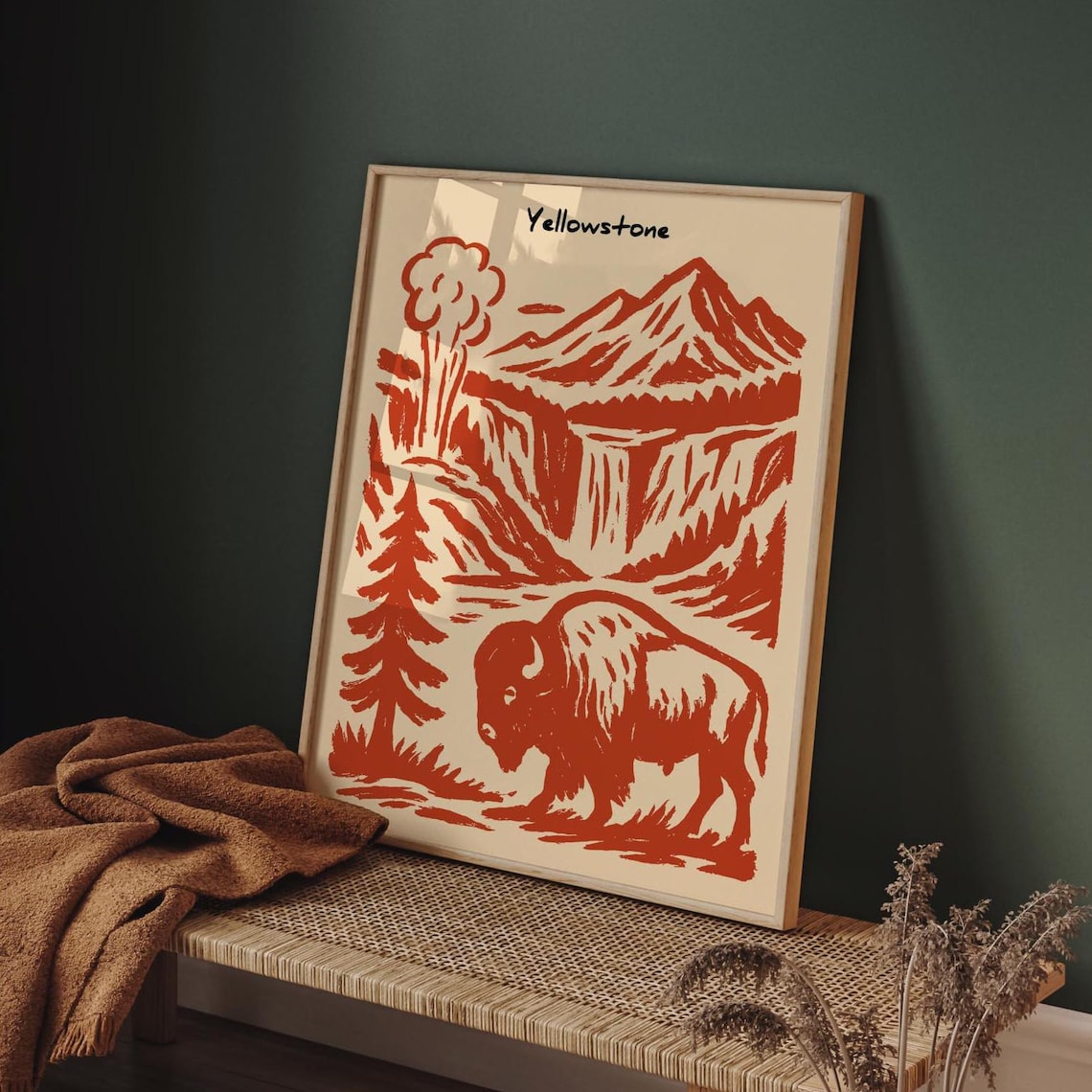 Yellowstone National Park Poster, Wyoming Wall Art, Scenic Nature Print ...