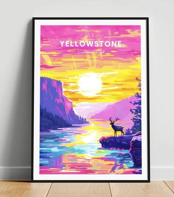 Yellowstone National Park Poster, Yellowstone Poster, Ynp Poster NO ...