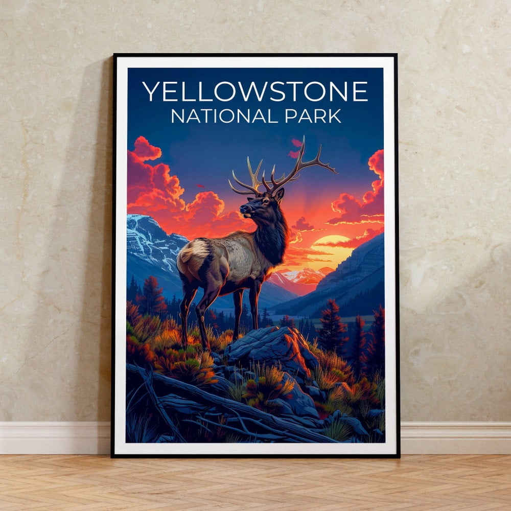 Yellowstone National Park Poster, Yellowstone Print, Wyoming Poster ...
